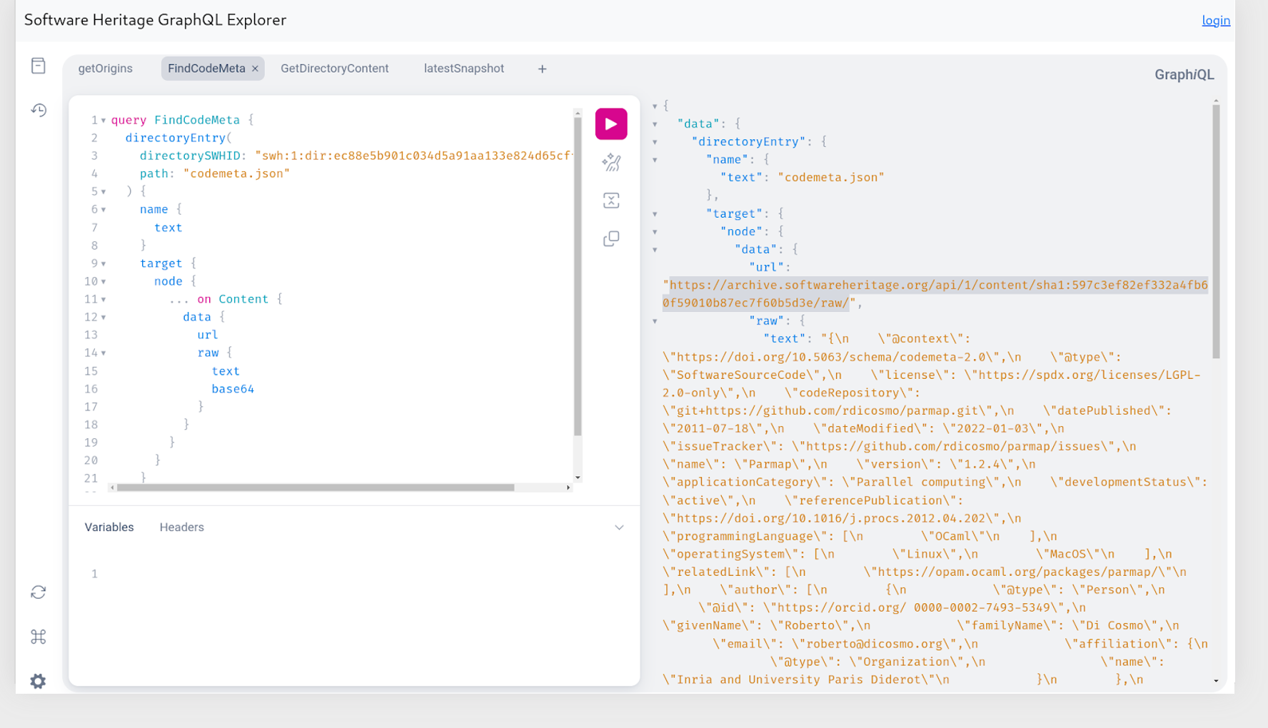 Software Heritage Graphql Explorer More Power To Your Apis Software Heritage
