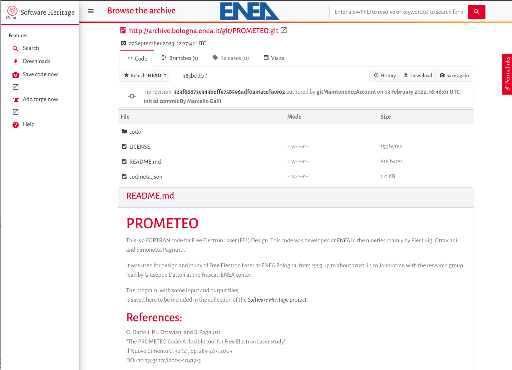 ENEA opens the first Software Heritage Mirror - Software Heritage