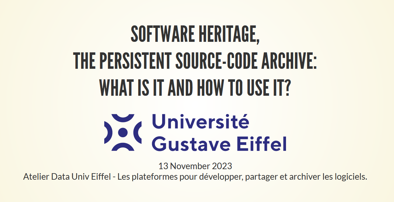 Viewpoints on software in research at the Gustave Eiffel University - Software Heritage